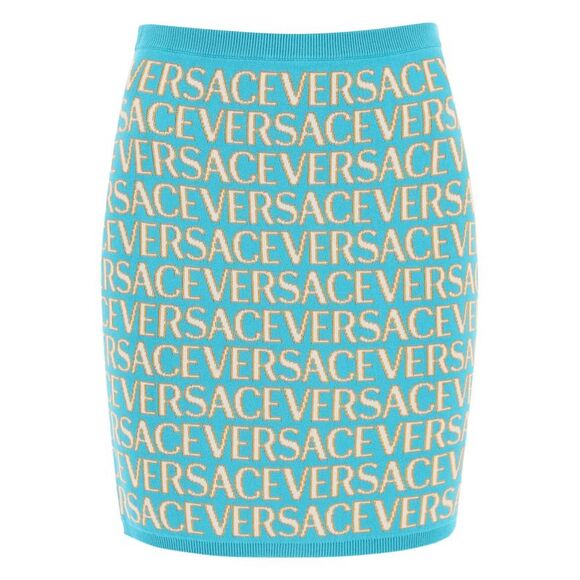 Versace | Skirts | Versace Monogram Knit Mini Skirt | Poshmark